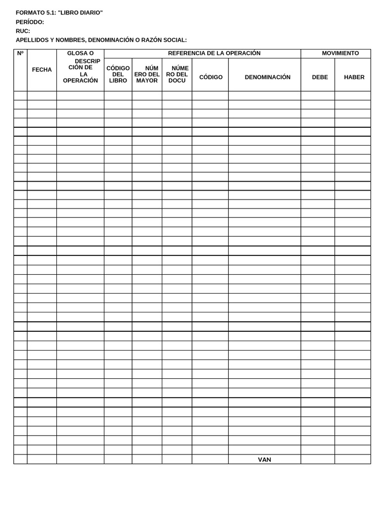 Formato Libro Diario | PDF