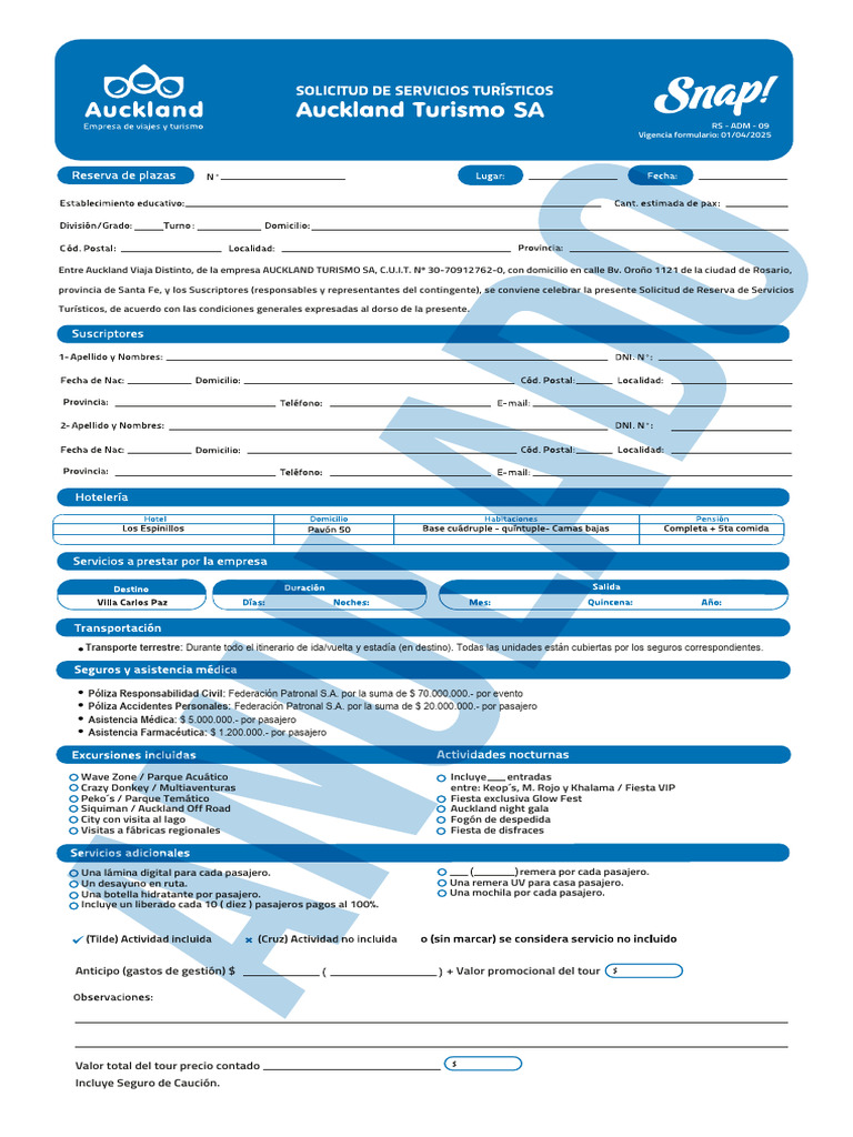 Reserva Grupal SNAP VCP V0425 Anulado | PDF | Pasajero | Transporte