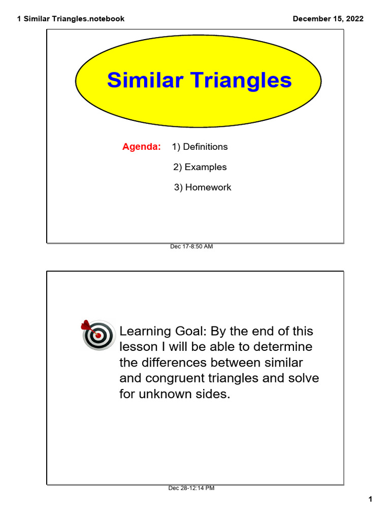 1 Similar Triangles Lesson | PDF | Geometric Shapes | Triangle Geometry