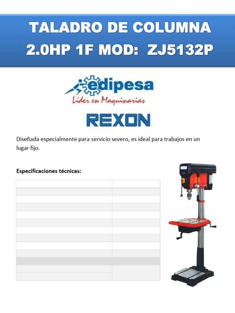 Ficha Tecnica - Taladro 132p | PDF