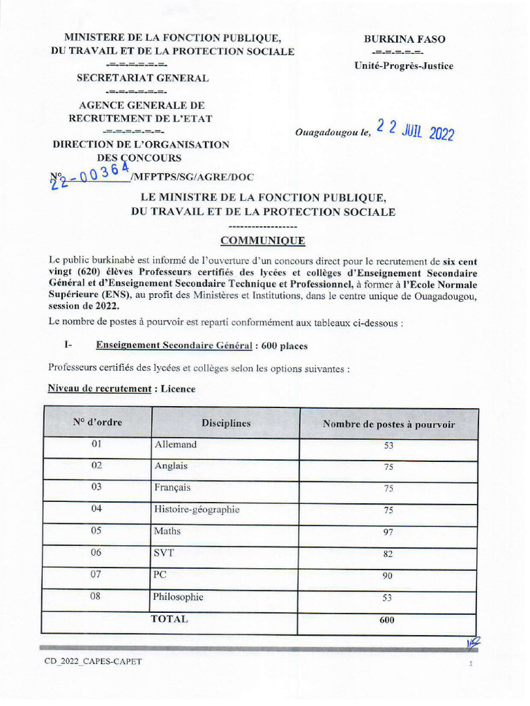 Prof de Lycée 2022 (CAPES) | PDF