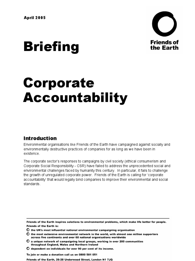 Corporate Accountability 1 | PDF | Reasonable Person | Corporate Social ...