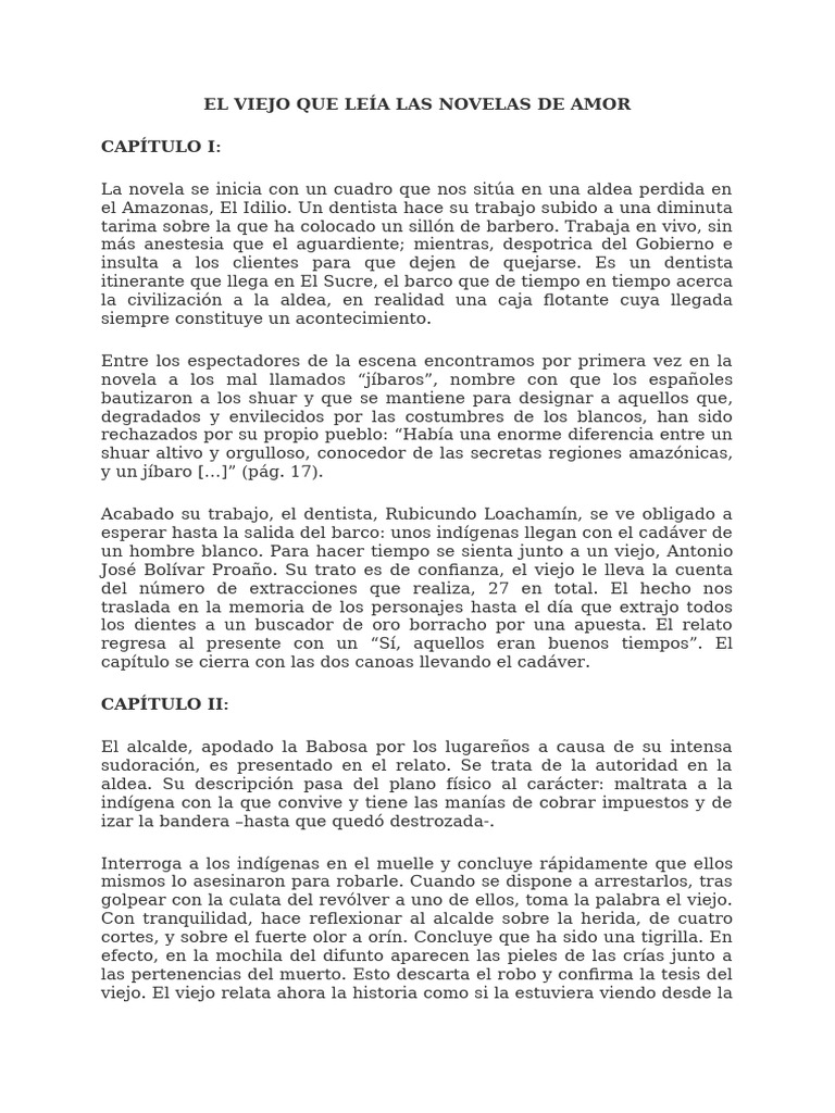 El Viejo Que Leia Novelas de Amor | PDF
