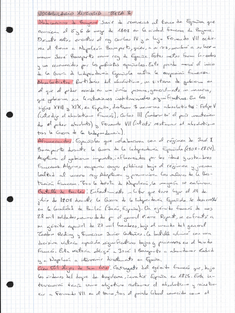Vocabulario Tema 8 Isabel Cartagena Mora | PDF
