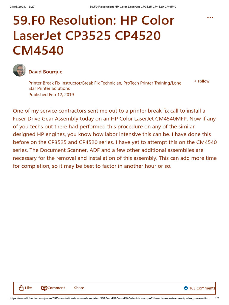 59.F0 Resolution - HP Color LaserJet CP3525 CP4520 CM4540 | PDF ...