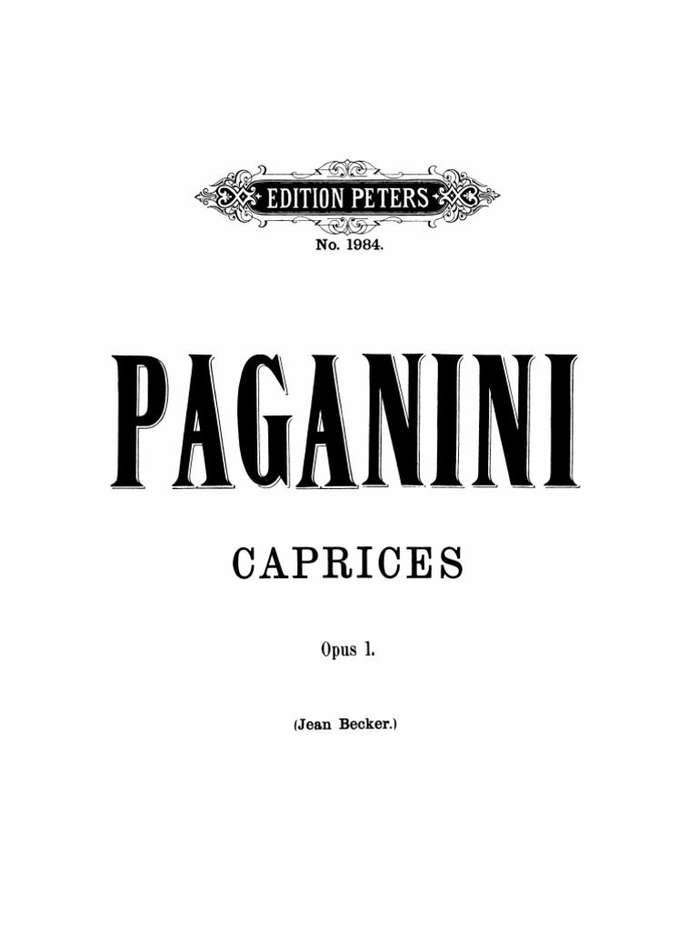 Paganini Caprices Becker | PDF
