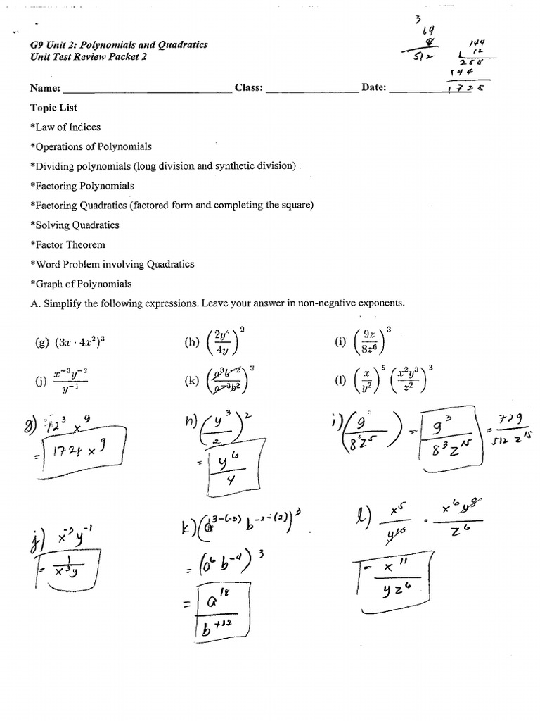 Unit 2- 9A- answer key | PDF