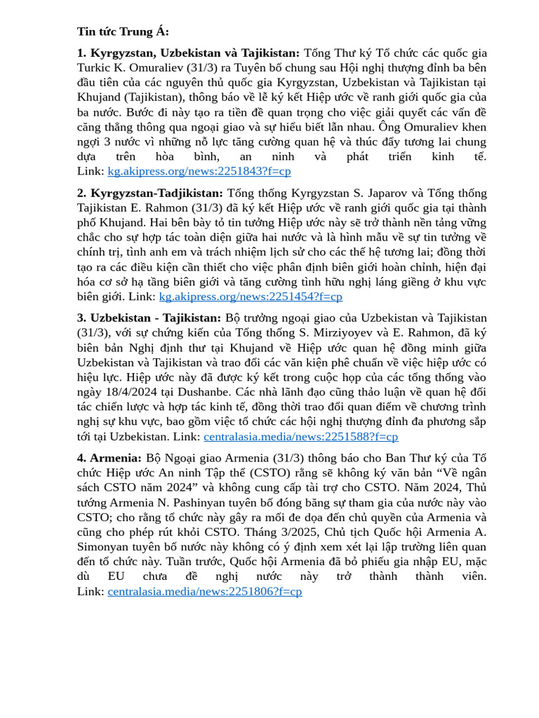 Tin T C Trung Á Ngày 31.3.2025 | PDF