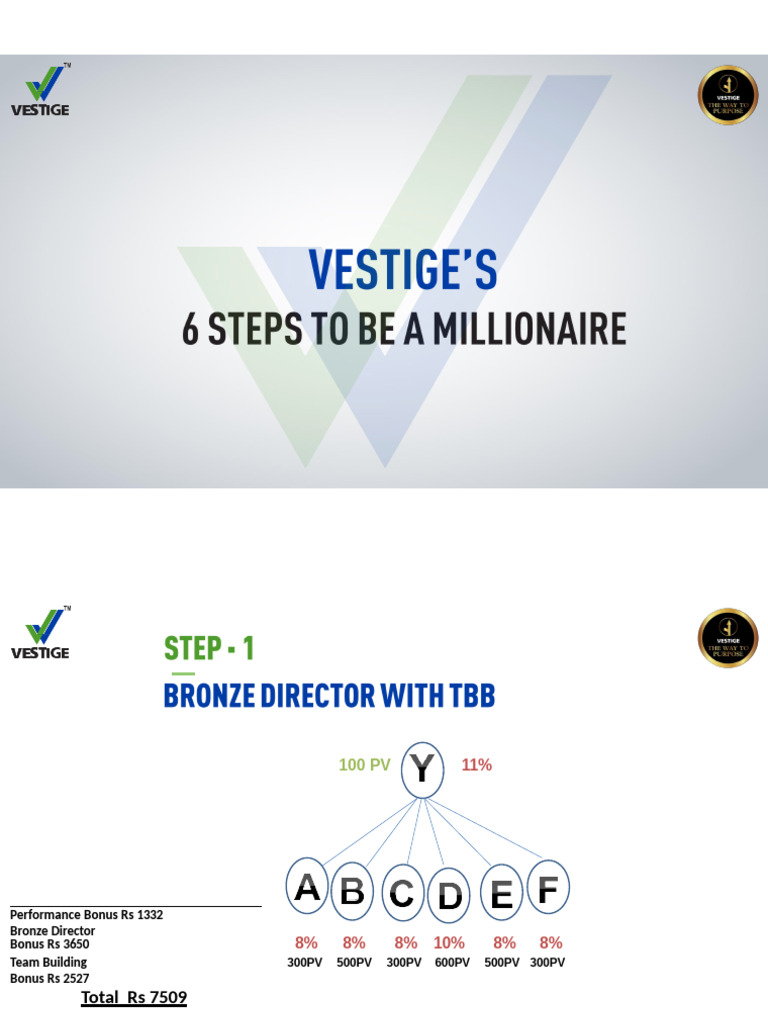 Vestige Steps To Be Millionaire | PDF