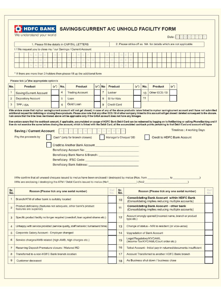 Funds Unhold Form | PDF