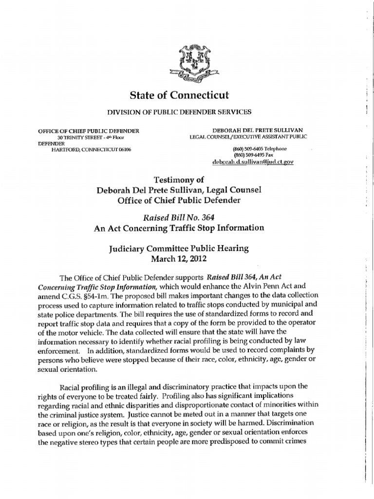 2012SB364 Deborah Del Prete Sullivan - Office of Chief Public Defender ...