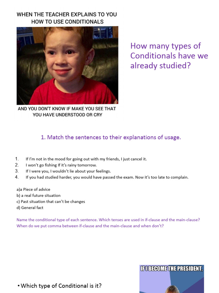Conditionals. Lesson + If Only | PDF