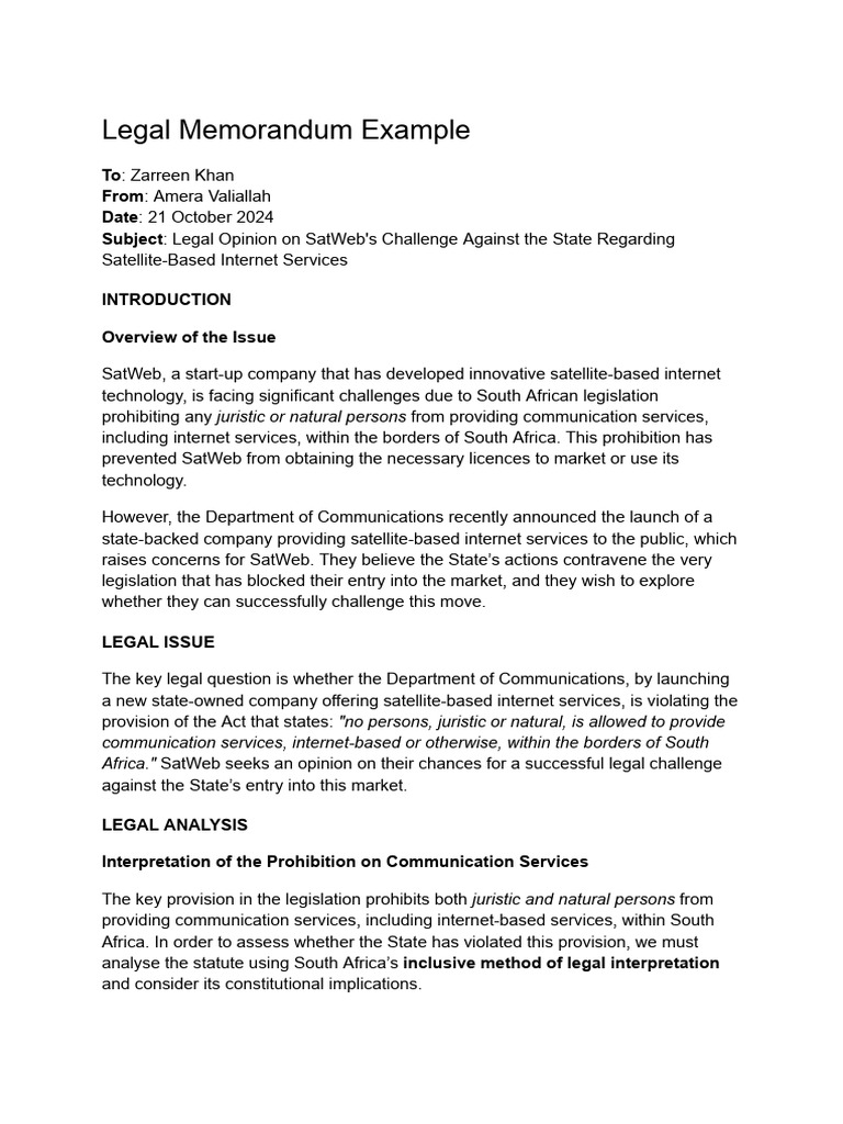 Legal Memorandum Example | PDF | Statutory Interpretation | Justice
