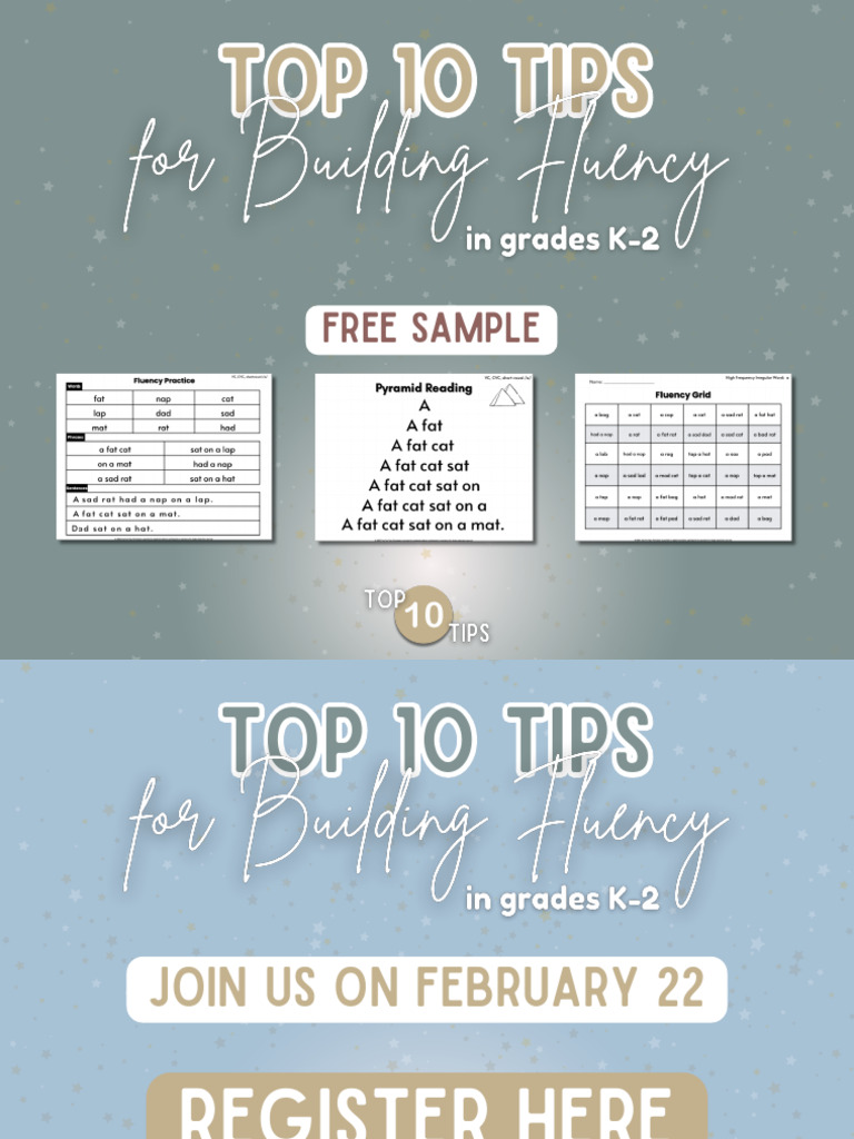 Top Ten Tips Fluency Freebie | PDF | Cognitive Science | Behavior Modification