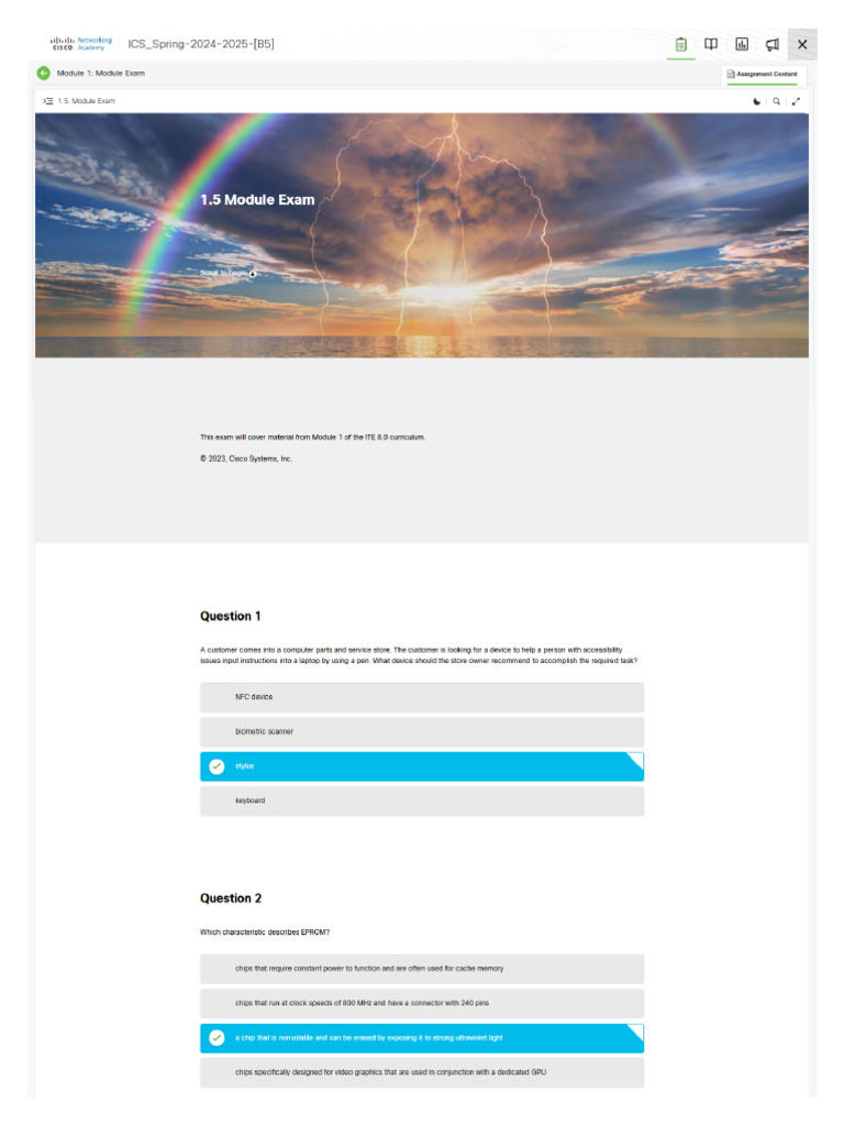 Netacad Module Exam 1 | PDF