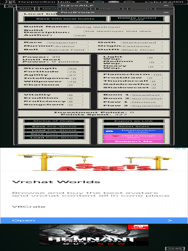 Builder - Deepwoken Builder | PDF