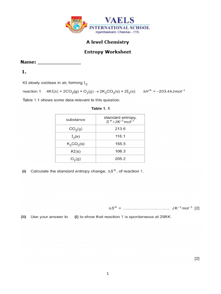 Entropy 1 - students | PDF