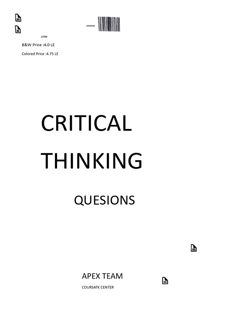 Critical thinking mid MCQ مش متجاوب | PDF | Thought | Critical Thinking