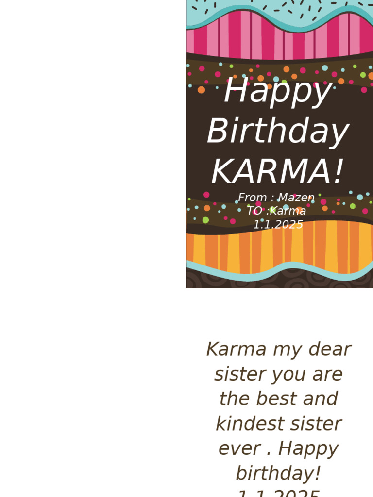 Happy Birthday KARMA! | PDF
