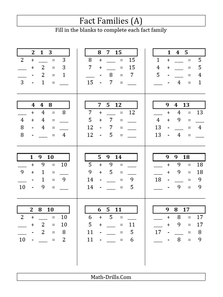 Fact Family Addition Subtraction 0909 001.1435056964 | PDF