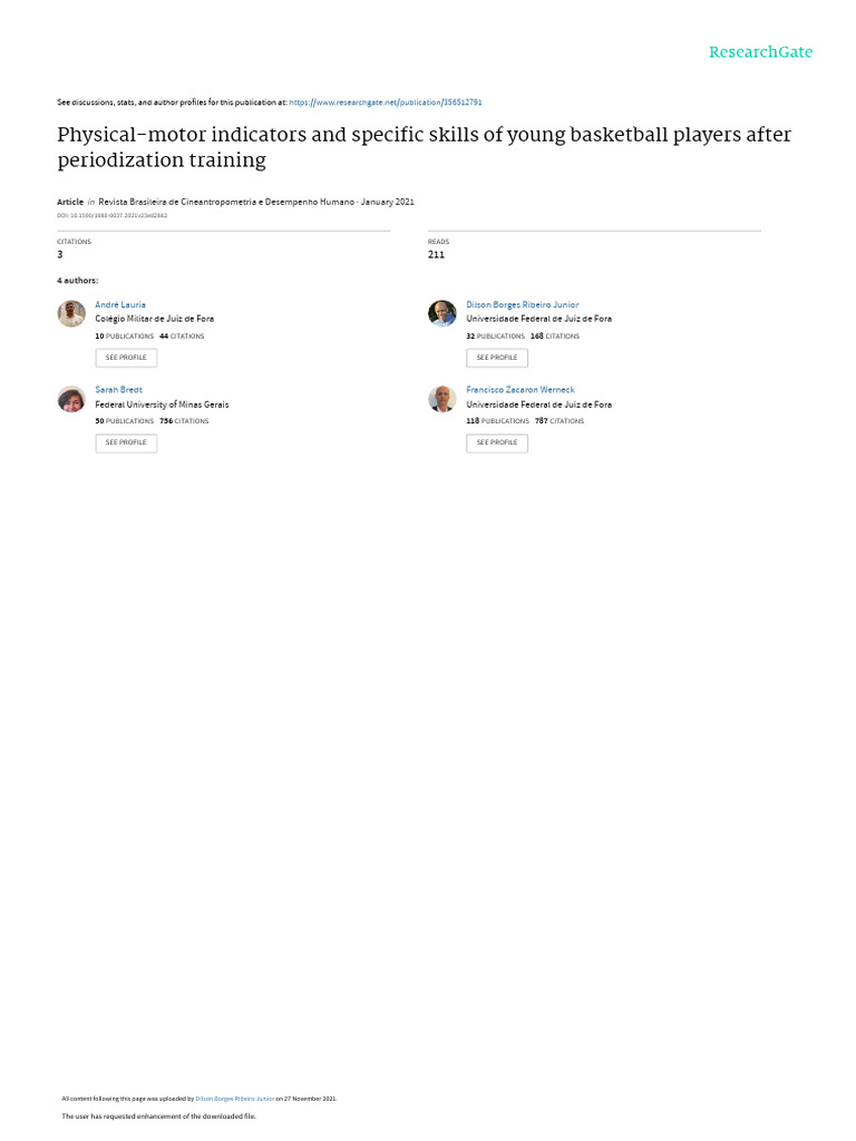 Physical-Motor Indicators and Specific Skills of Young Basketball Players After Periodization ...