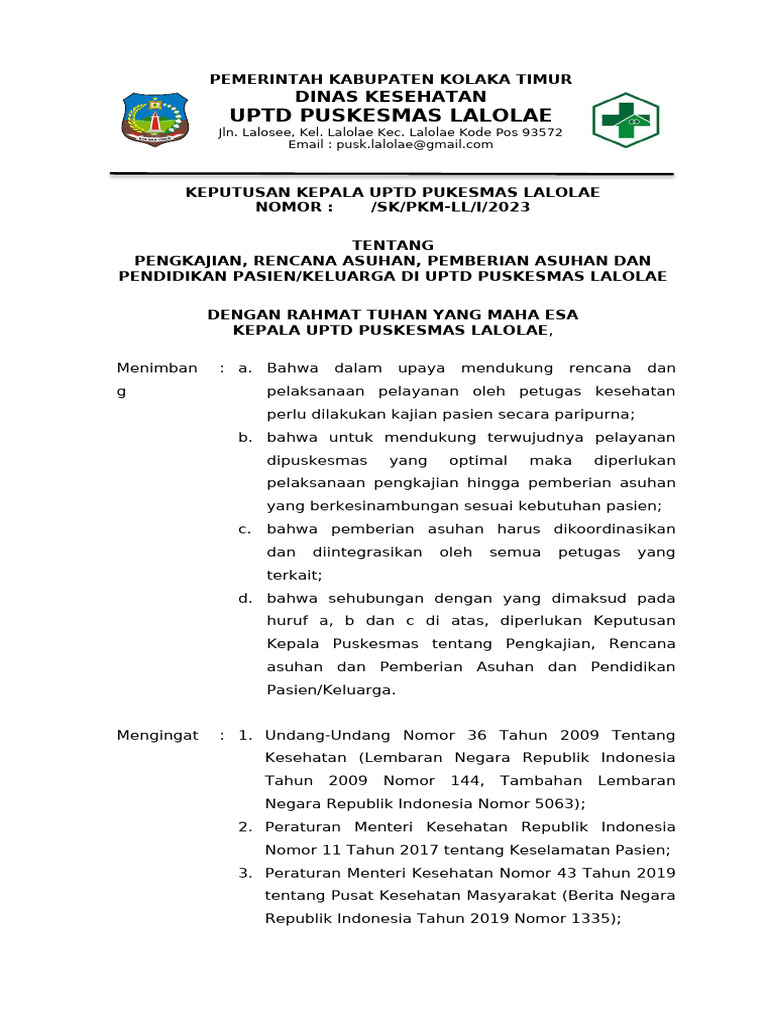 3.2 Ep. 1 SK Pengkajian, Rencana Asuhan, Pemberian Asuhan Dan Pendidikan Pasien Atau Keluarga ...