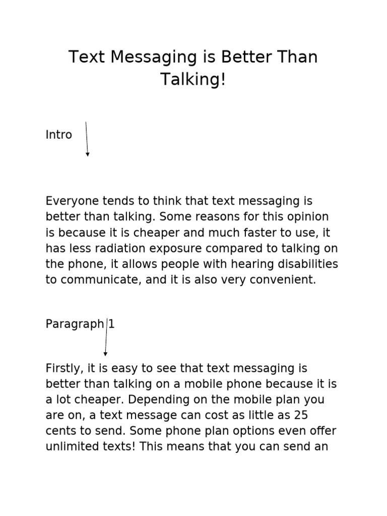 Advantages of Texting Over Calling | PDF