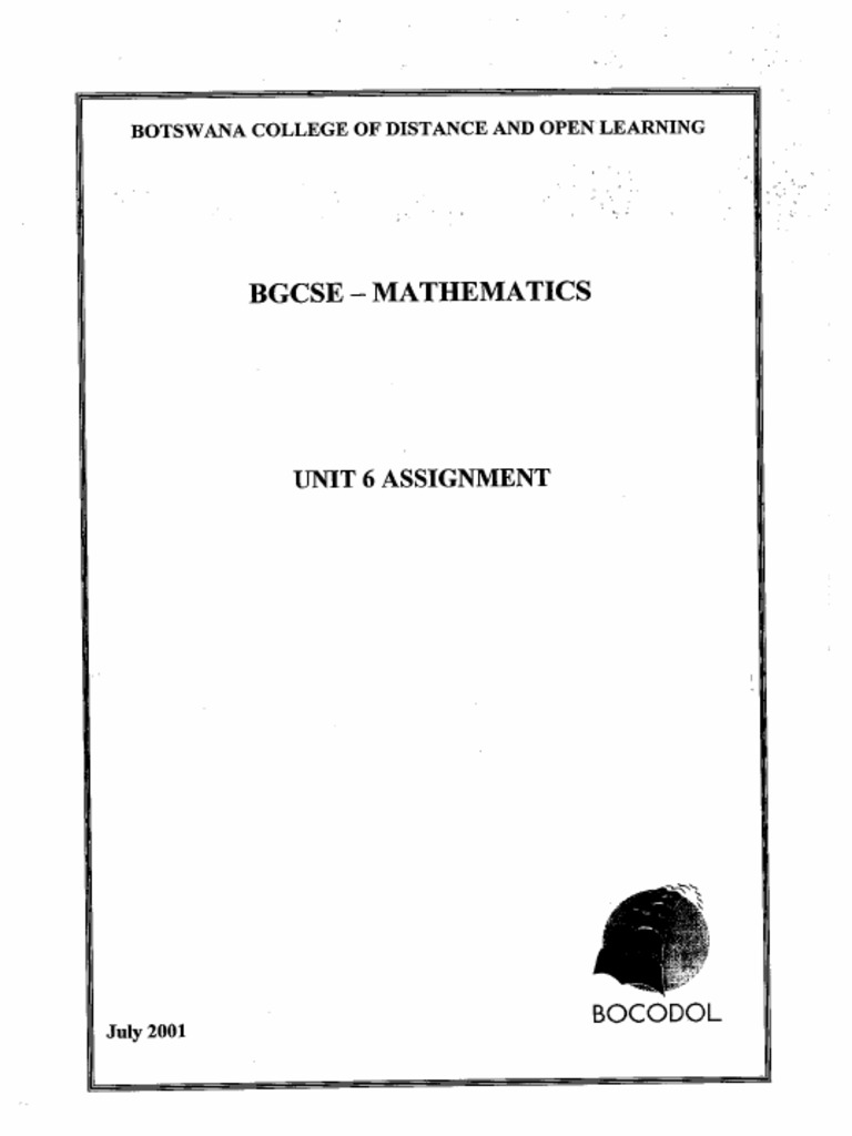 Maths Unit 6 Assignment | PDF