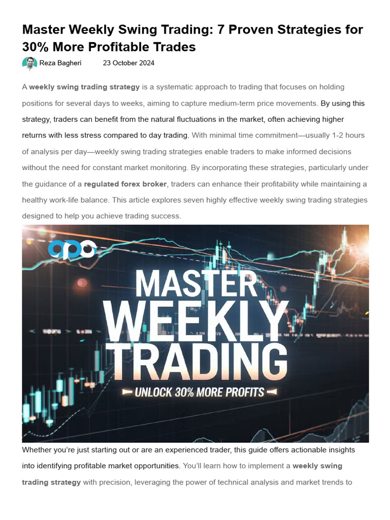 Weekly Swing Trading: 7 Proven Strategies | PDF | Day Trading ...