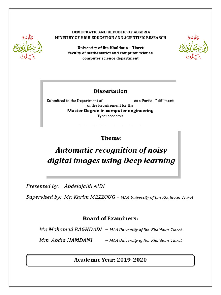 Abdeldjallil AIDI's Master Thesis | PDF | Computer Vision | Deep Learning