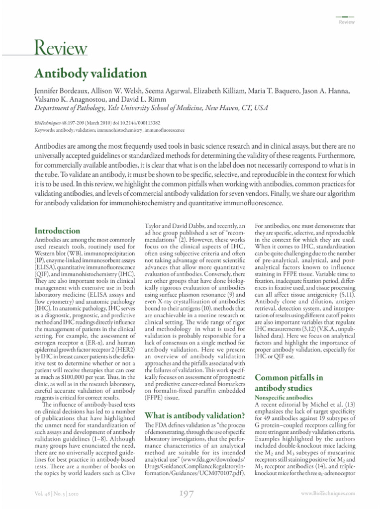 Antibody Validation | PDF