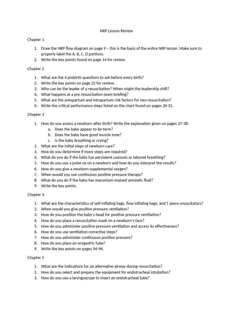 NRP Lesson Review | PDF | Preterm Birth | Cardiopulmonary Resuscitation