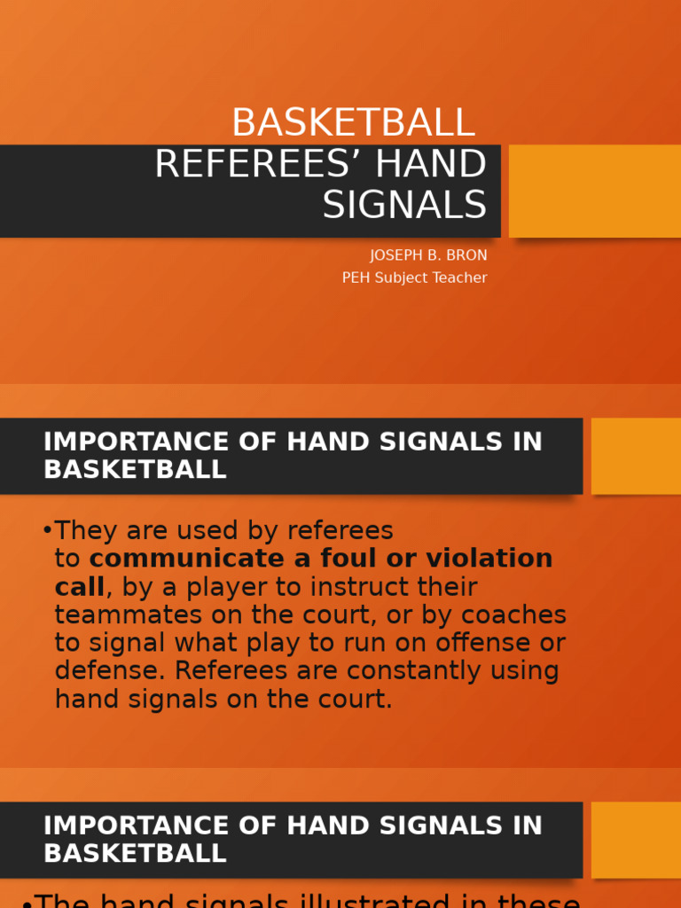 Basketball Referee Hand Signals Guide | PDF