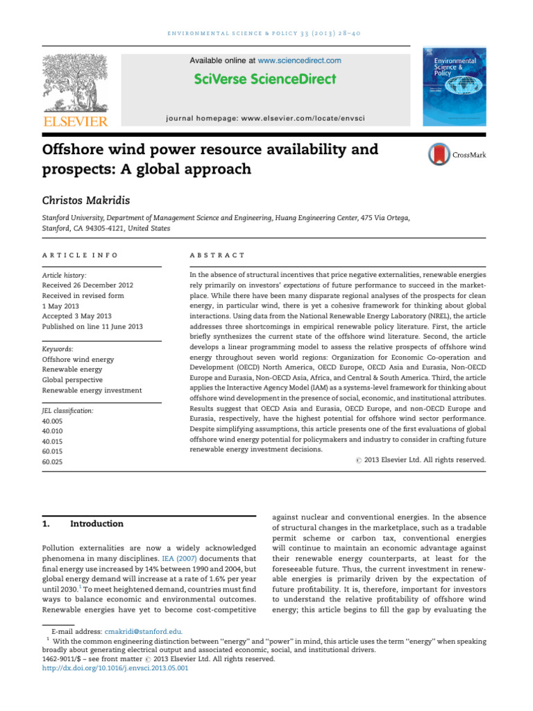 15 - Offshore wind power resource availability and prospects- A global ...