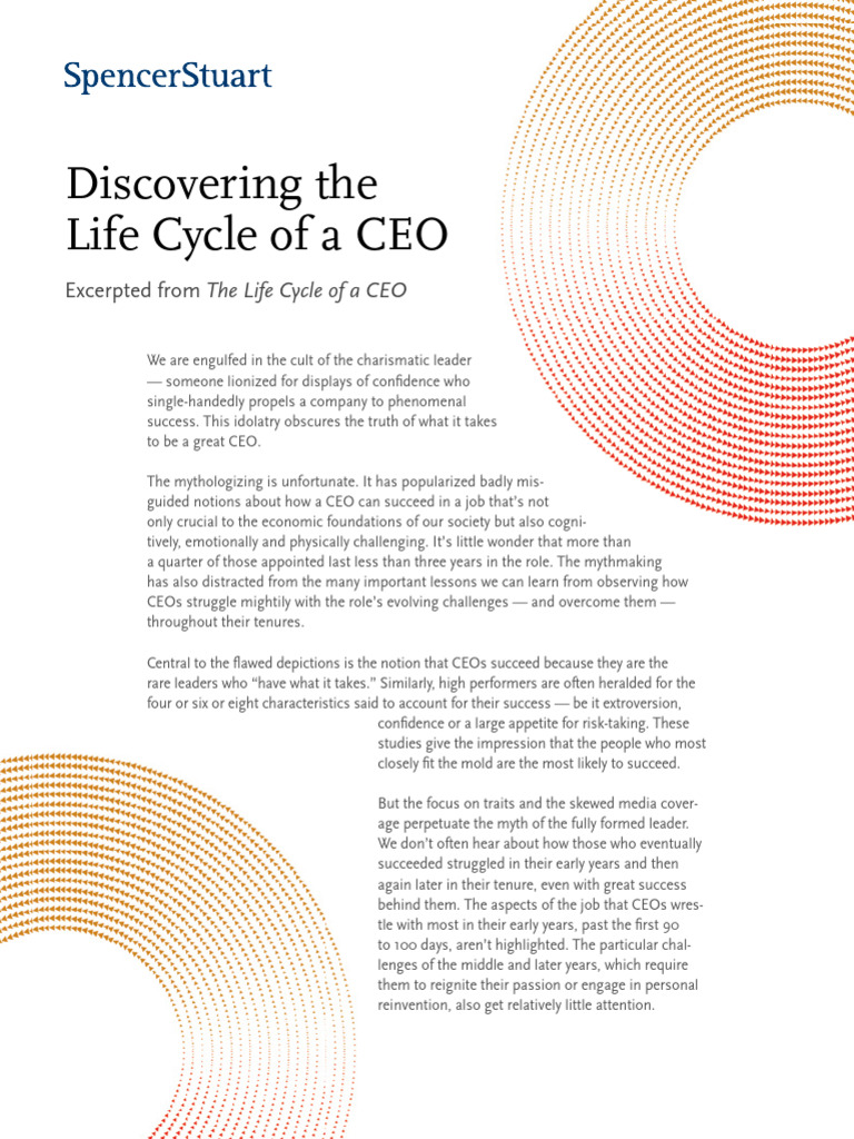 Discovering The Life Cycle of A CEO Excerpt | PDF | Leadership | Business
