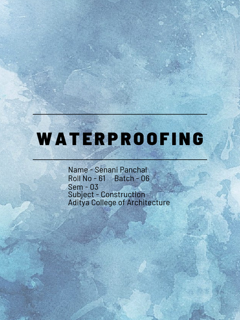 Comprehensive Guide to Waterproofing | PDF | Industrial Processes ...