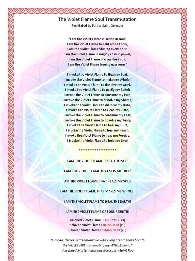 Violet Flame Soul Transmutation Guide | PDF | Ascended Master ...