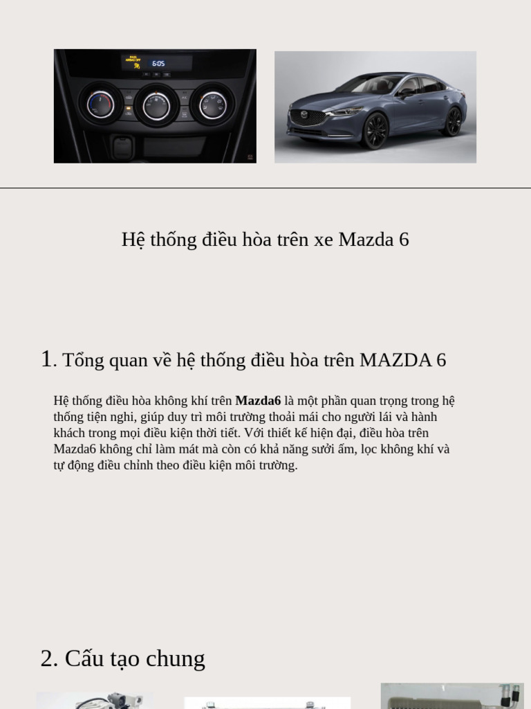 Hệ Thống Điều Hòa Trên Xe Mazda 6 | PDF