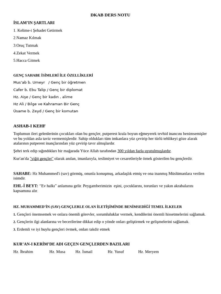 Dkab Ders Notu | PDF