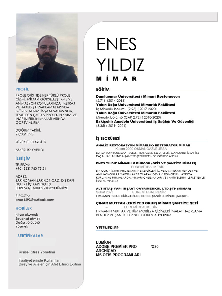 Enes Yildiz CV | PDF