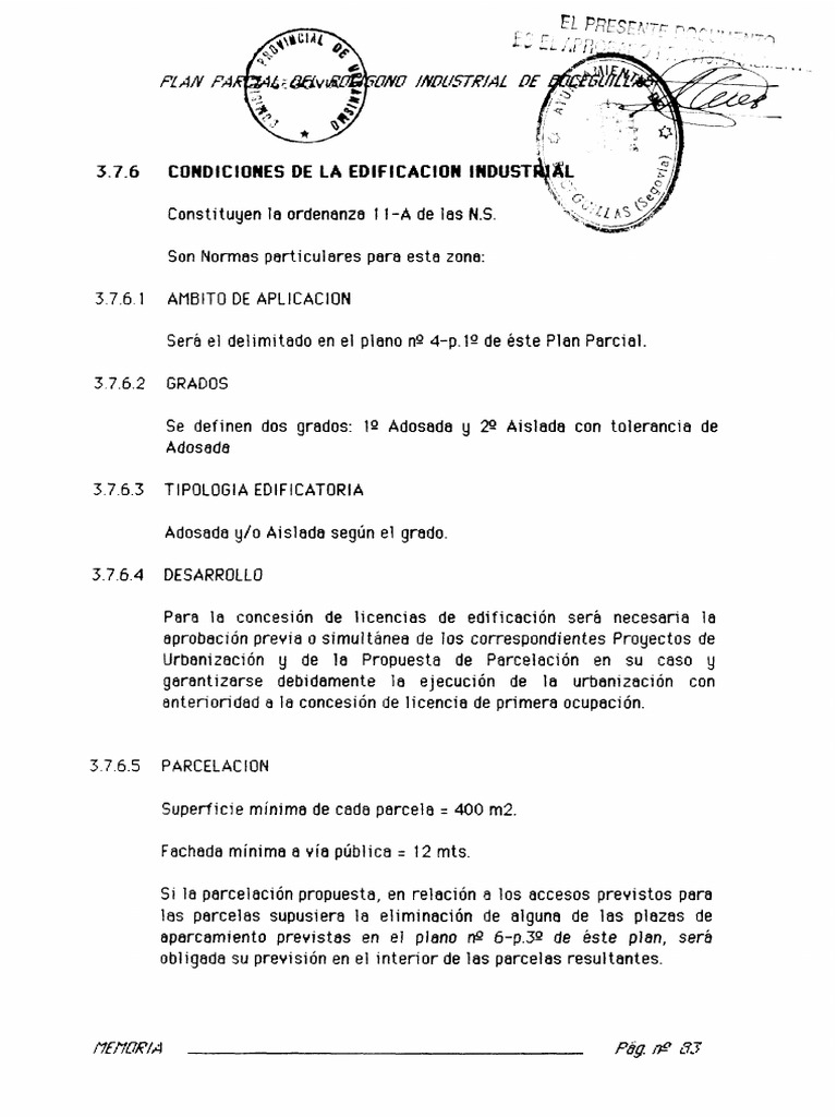 Ordenanza 11-A Edificación Industrial | PDF