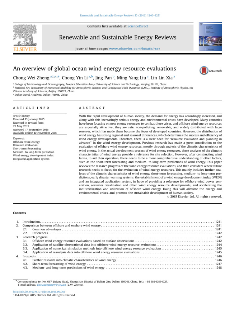 44 - An Overview of Global Ocean Wind Energy Resource Evaluations | PDF ...