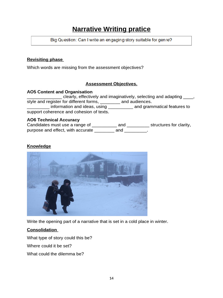 Narrative Writing Practice | PDF | Narrative | Vocabulary