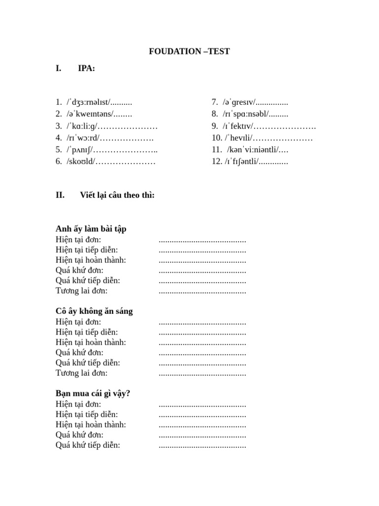 FO FINAL TEST (TH ) | PDF