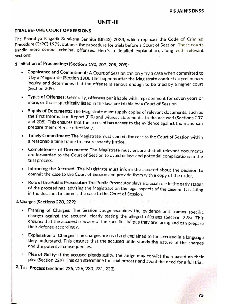 Bnss Unit3 Ps Jain Notes | PDF