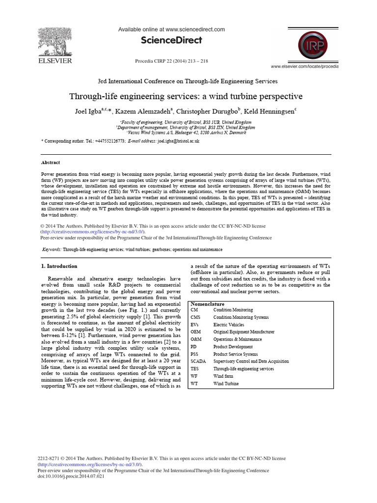 51 - Through-Life Engineering Services A Wind Turbine Perspective | PDF | Reliability ...