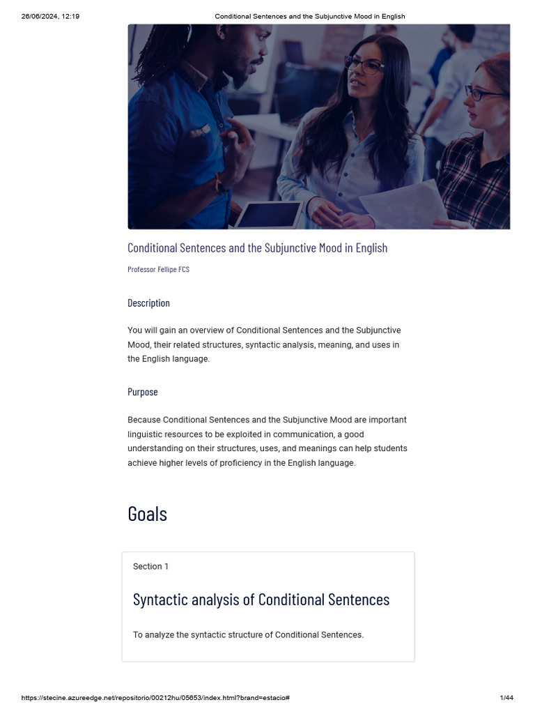 4 Conditional Sentences and The Subjunctive Mood in English | PDF ...