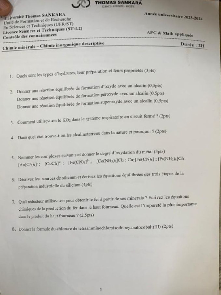 Correction Du Devoir Chimie | PDF