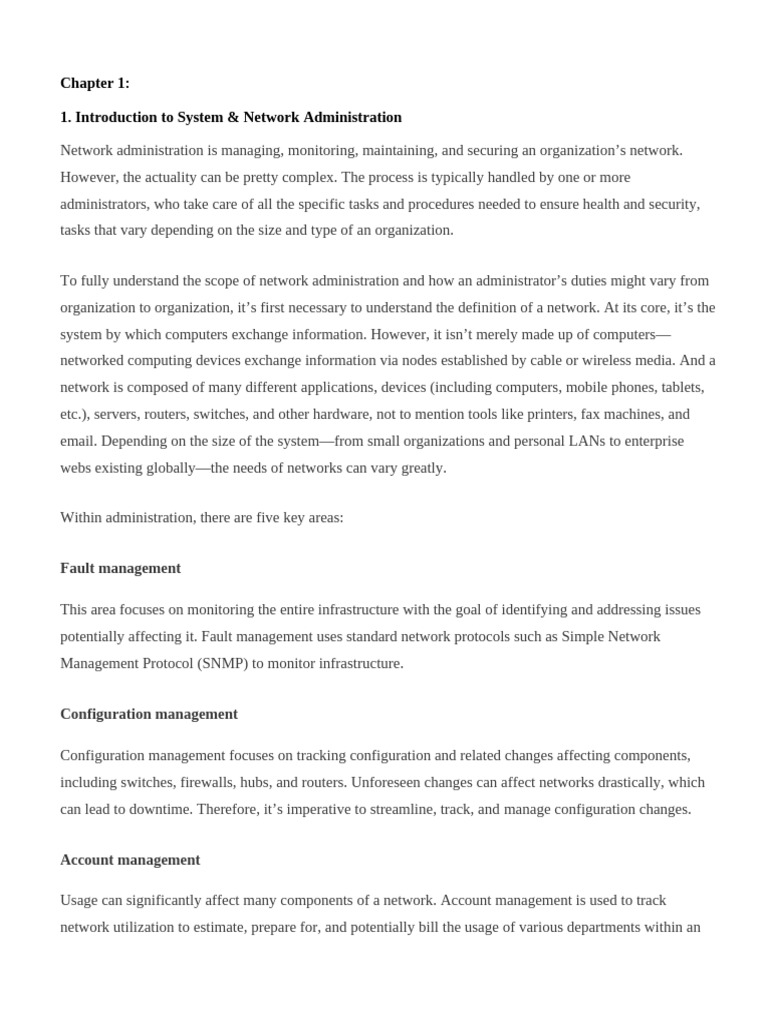 Network and System Administration Handout | PDF | Operating System ...