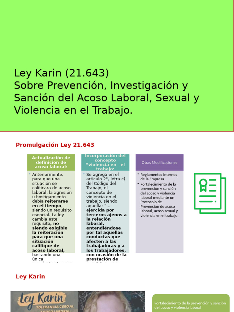 Ley Karin | PDF | Acoso sexual | Violencia
